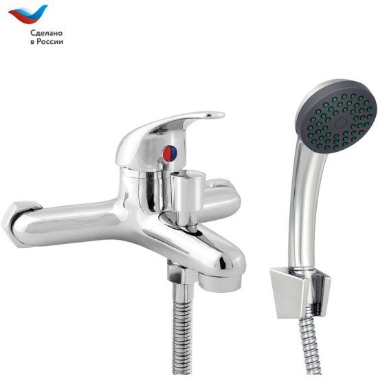 Смеситель для ванны и душа Славен СЛ-ОД-П30, с коротким литым изливом, комплект