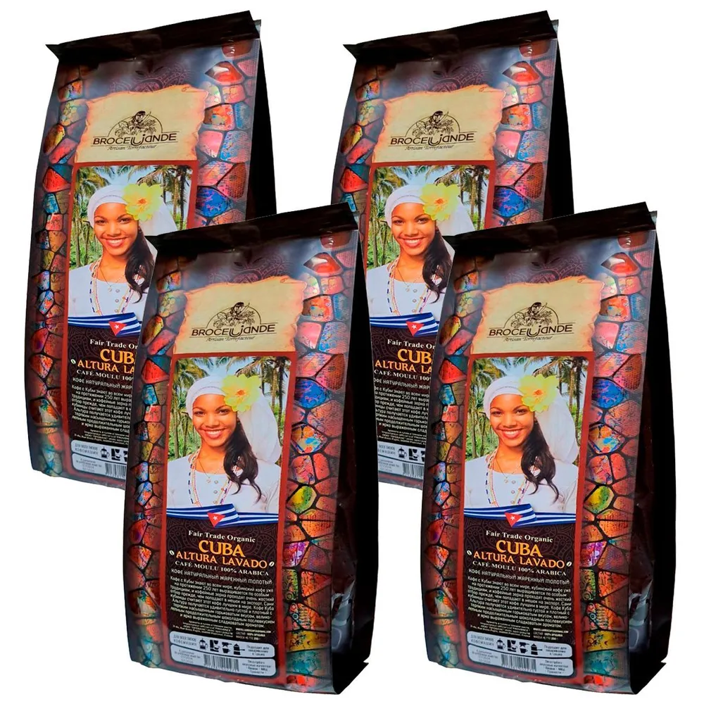 Кофе Broceliande "Cuba", молотый, 100% Арабика, 250г, 4 упаковки