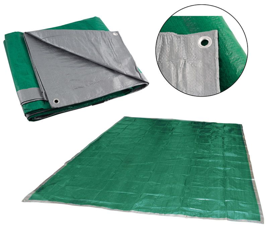 Тент Ecos / Экос Тарпаулин хозяйственный, универсальный, из особо прочного полиэтилена, плотность 60г/м², 3х4м / укрывной материал