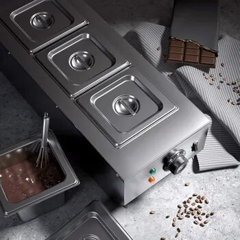 Подогреватель для шоколада TOPKITCH CS-3. три гастроемкости с крышками в комплекте, до 85 градусов