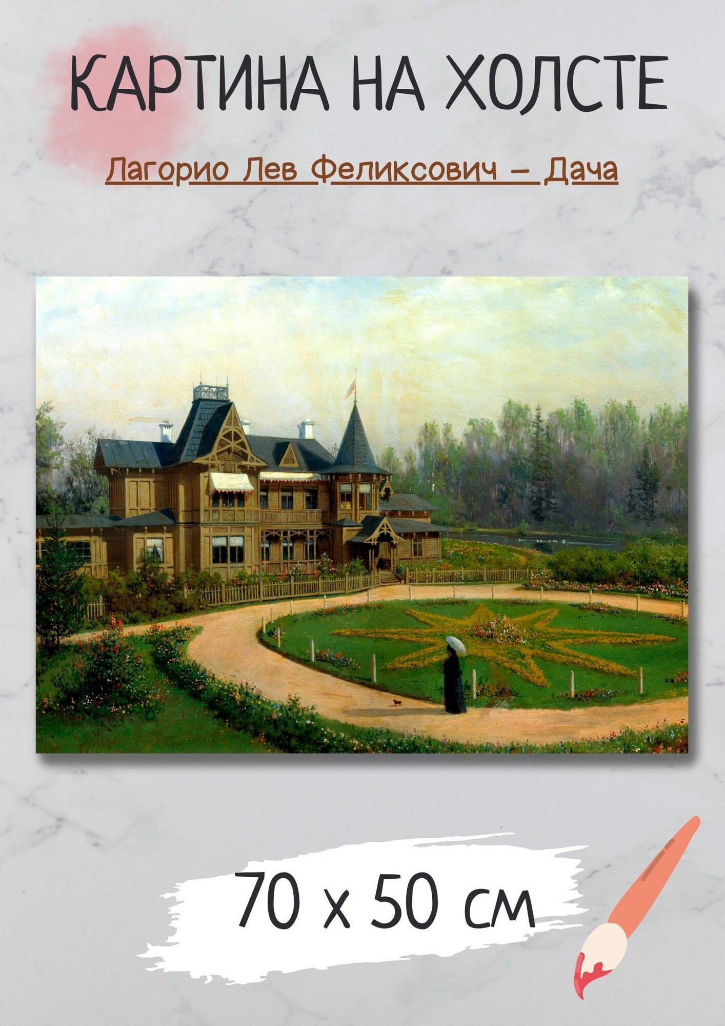 Репродукция Лагорио Лев Феликсович "Дача" 70х50 см