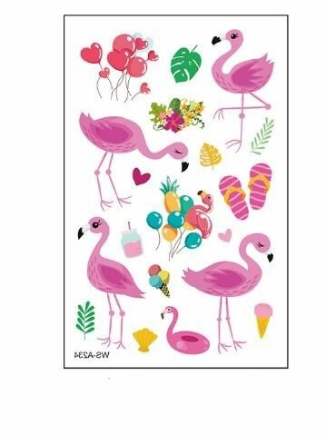 Детские переводные татуировки Фламинго