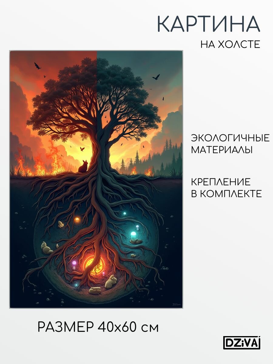 Картина на холсте "Древо Жизни" 40x60 см