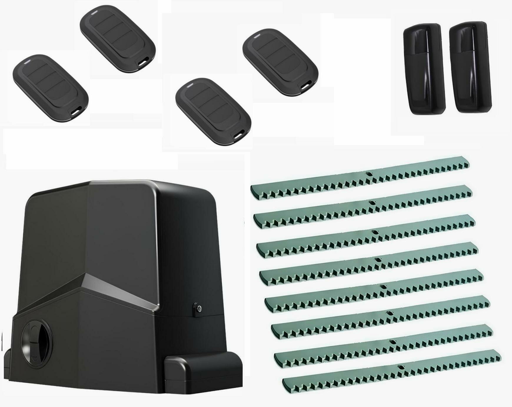 Автоматика для откатных ворот ARW-1000MKIT F8-T4, комплект: привод, фотоэлементы, 4 пульта, 8 реек