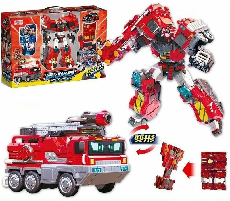 Метал Кард Бот. Fire fighting vehicles трансформер 19 см . METALCARDBOT