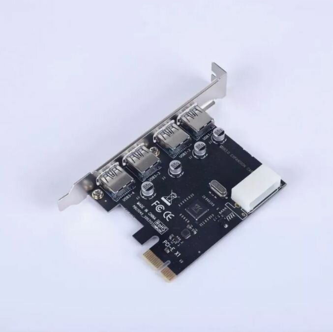 Плата расширения HUB USB 3.0 4 порта 5 Гбит/с для pci-e и MOLEX