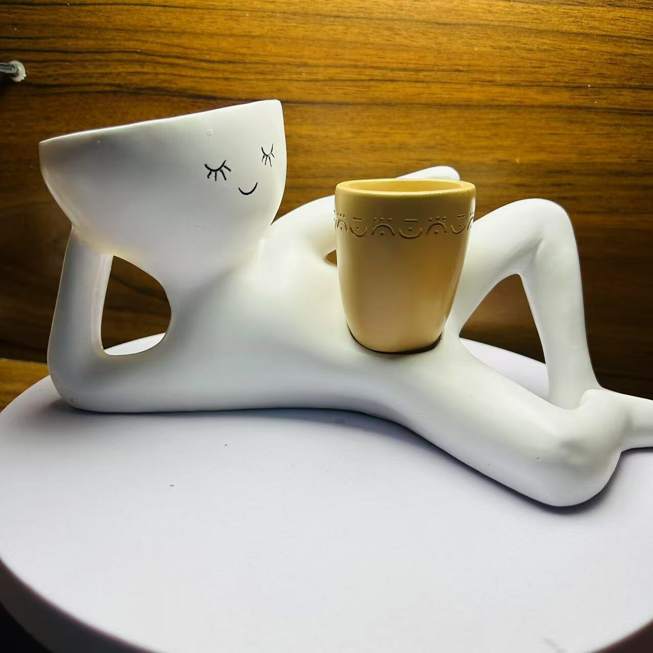 Цветочный горшок с ленивым персонажем, креативное сочное зеленое растение, украшение для цветочного горшка