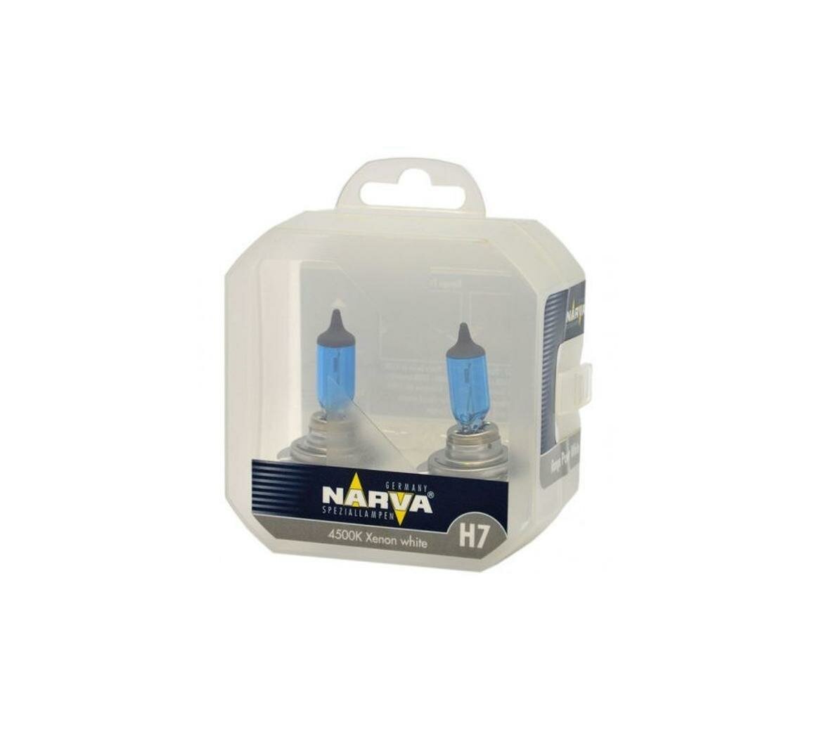 Narva лампы галогенные narva xenon white, h7, 4500k, 55w, коробка, 2 шт 48607
