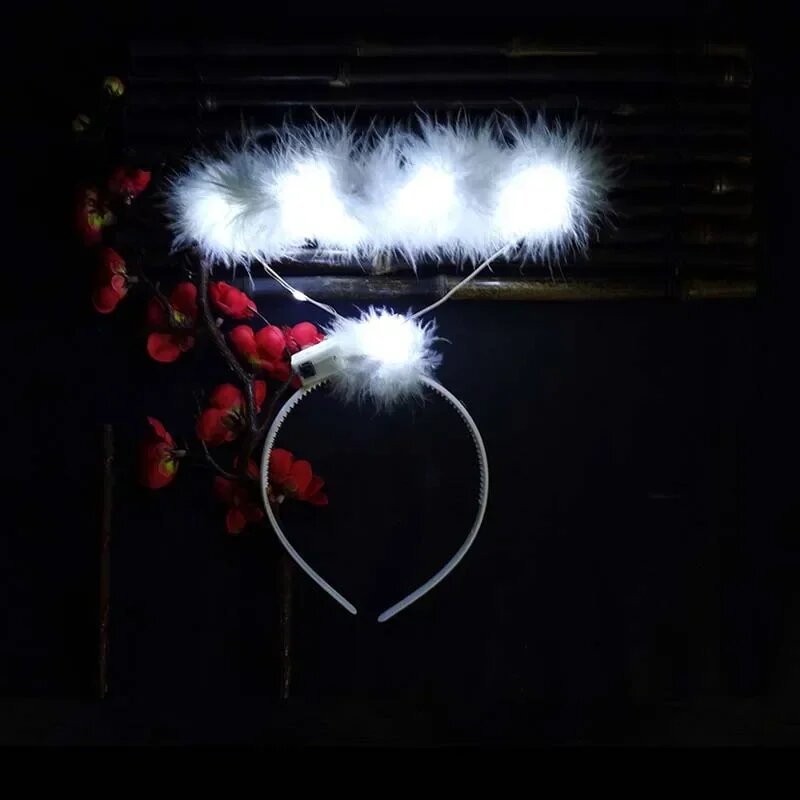 Светящиеся повязки на голову с перьями ангела 3
