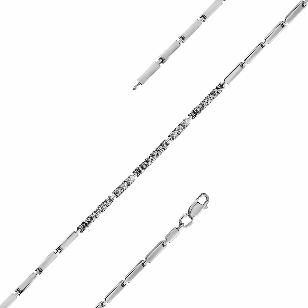 Браслет, белое золото, 585 проба, бриллиант, танзанит