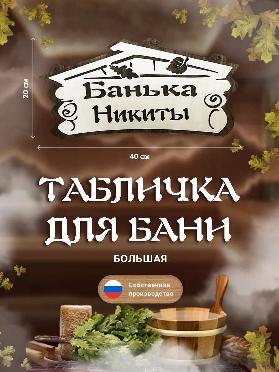 Табличка для бани Банька Никиты
