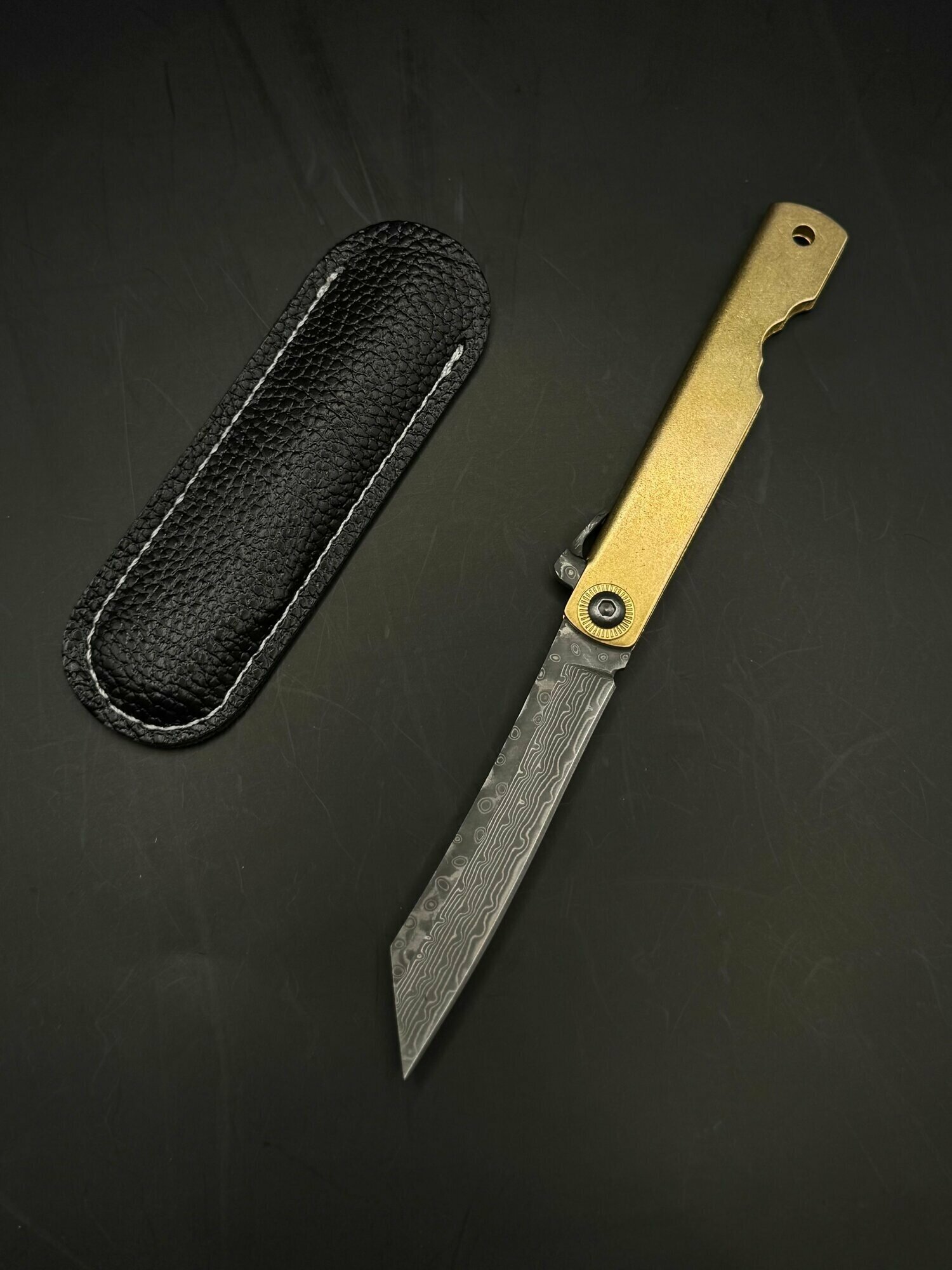 Складной нож Higonokami карманный дамасск