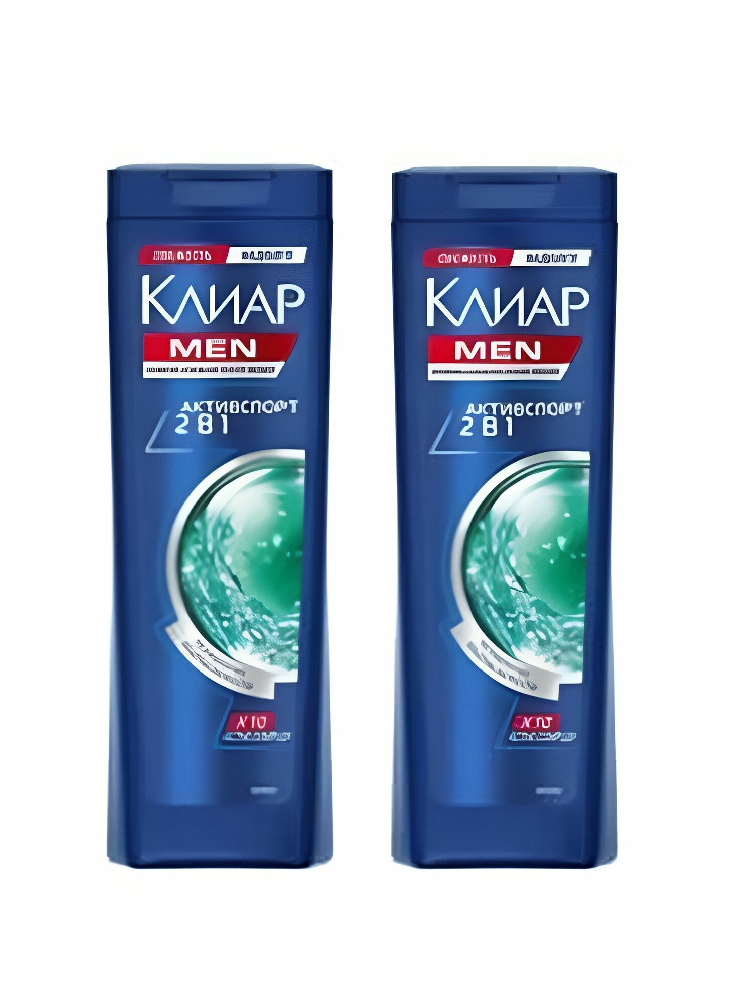 Шампунь и бальзам ополаскиватель 2в1 для мужчин Клиар Мен, Активспорт защита от перхоти 400 мл. Набор 2 шт