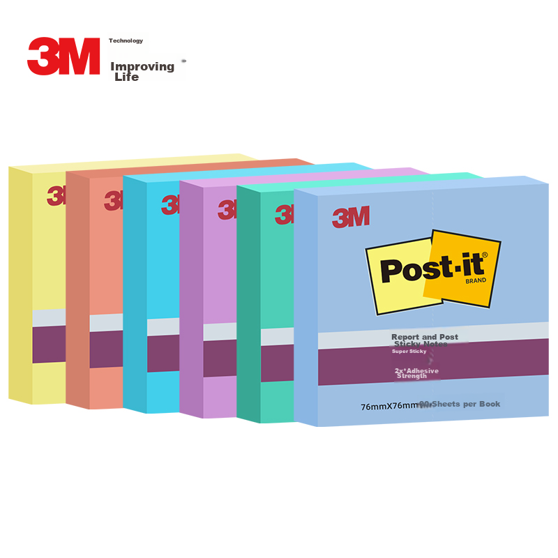 [Lowest Price Online] 3M Sticky Notes, Mixed Colors, 6-Pack, Parisian Style, Memo Pads/Note Pads/Notepads, Office Supplies, Study Stationery, 654S-6SP Colorful Multi-Pack Set