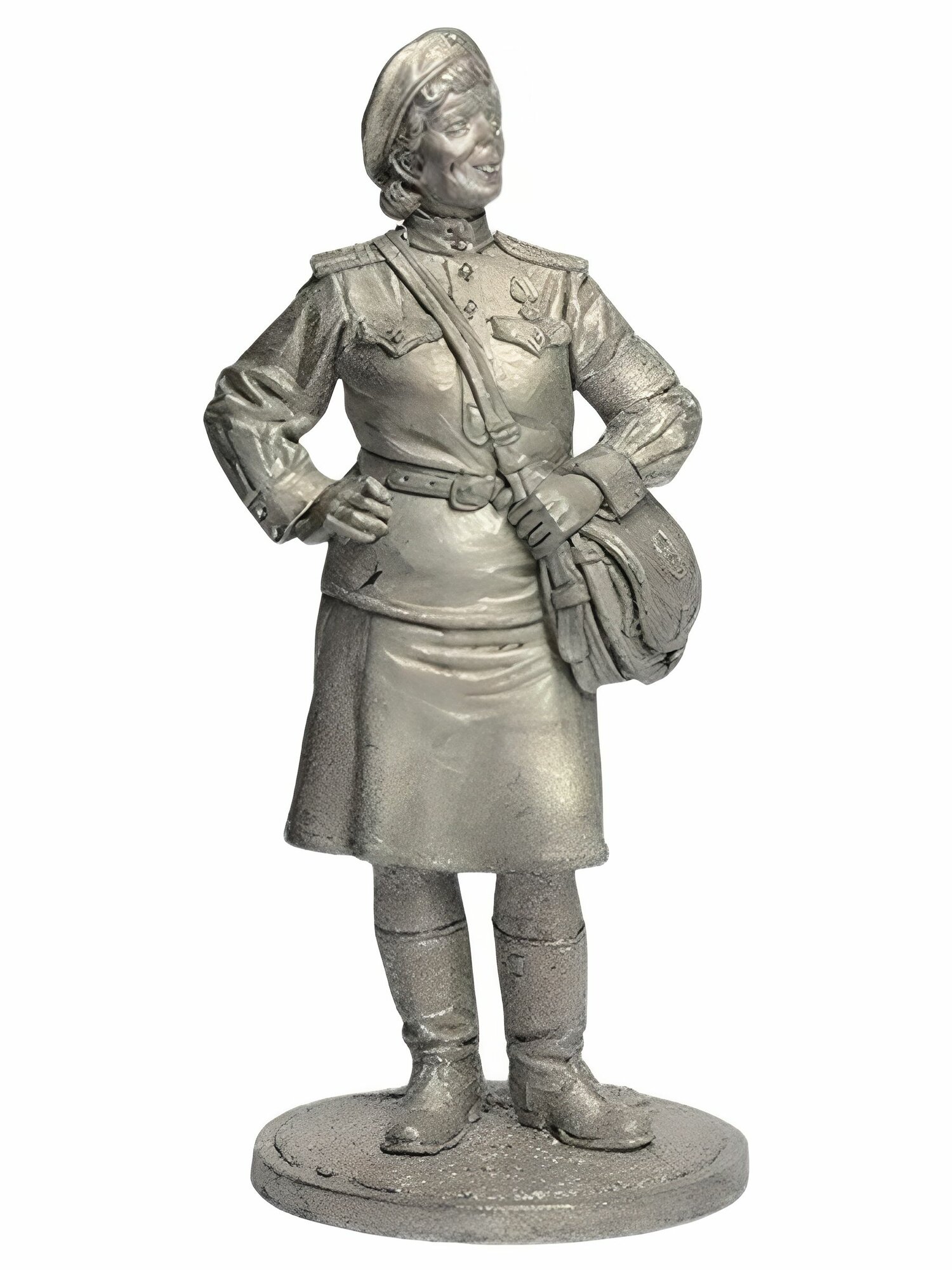 Оловянный солдатик фигурка Девушка-санинструктор, сержант Красной армии. 1943-45 гг. СССР Вторая мировая война