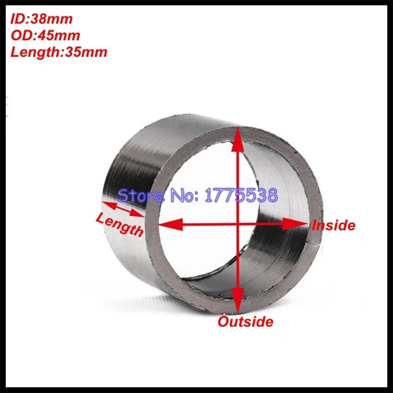 Универсальный ID: 22 29 30 32 35 38 43 45 50 51 55 мм мотоциклетный глушитель, прокладка трубы, уплотнительное кольцо для Ninja400 MT07 R25 и т. д. L-(38mmx45mmx35mm)