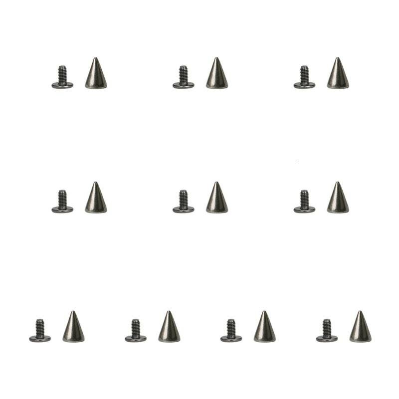 Бронзовые заклёпки для ремней и ошейников, пистолет черный - 4 заостренных конуса 7x10