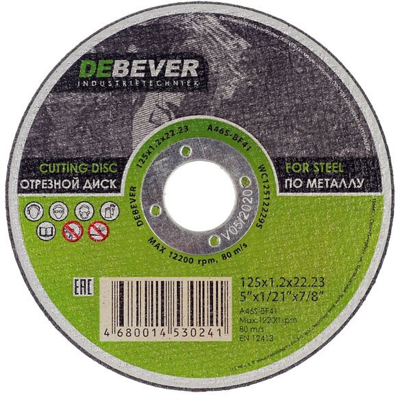 Круг отрезной по металлу Debever 125х22,2х1,2 мм (WC12512229S/30241)
