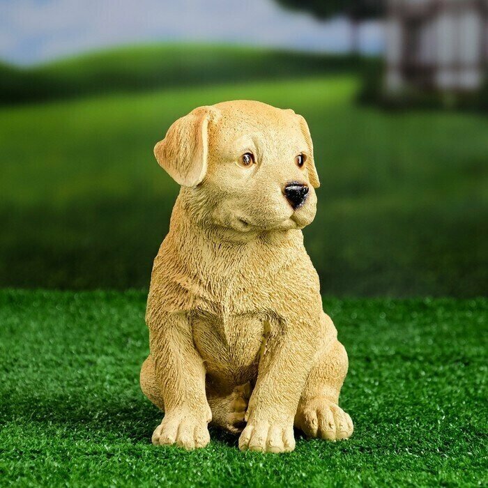 Садовая фигура из полистоуна Щенок лабрадора , 17 12 20 см
