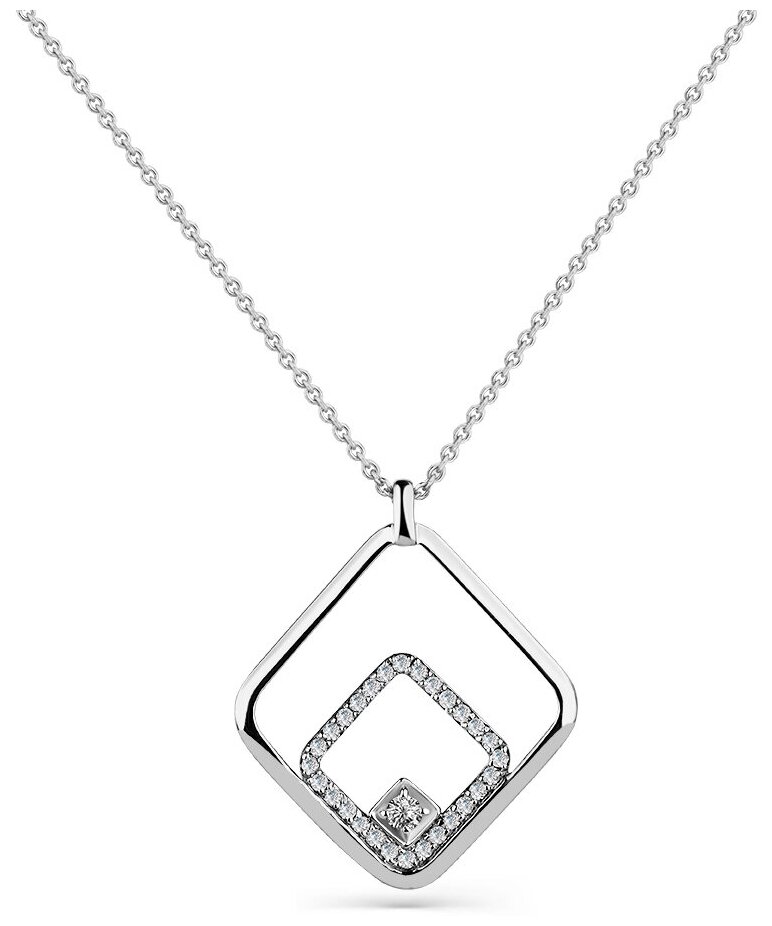 Колье, белое золото, 585 проба, бриллиант