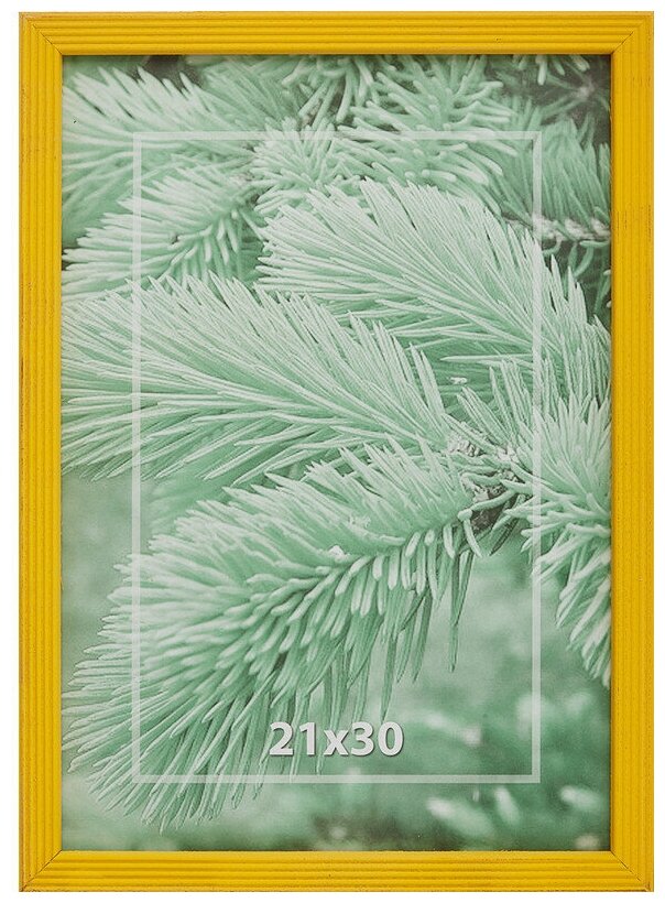 Рамка А4 21х30 см деревянный багет 16 мм желтая 849886