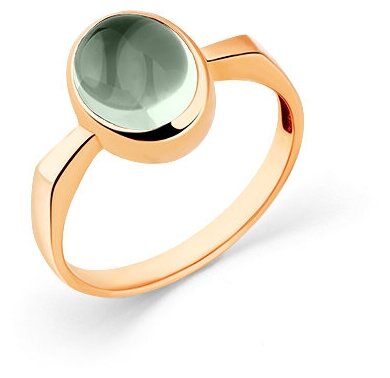 Кольцо, золото, 585 проба, празиолит