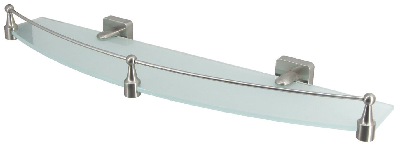 Полка стеклянная WasserKRAFT серия Rhin (K-8744) с бортиком, покрытие никель