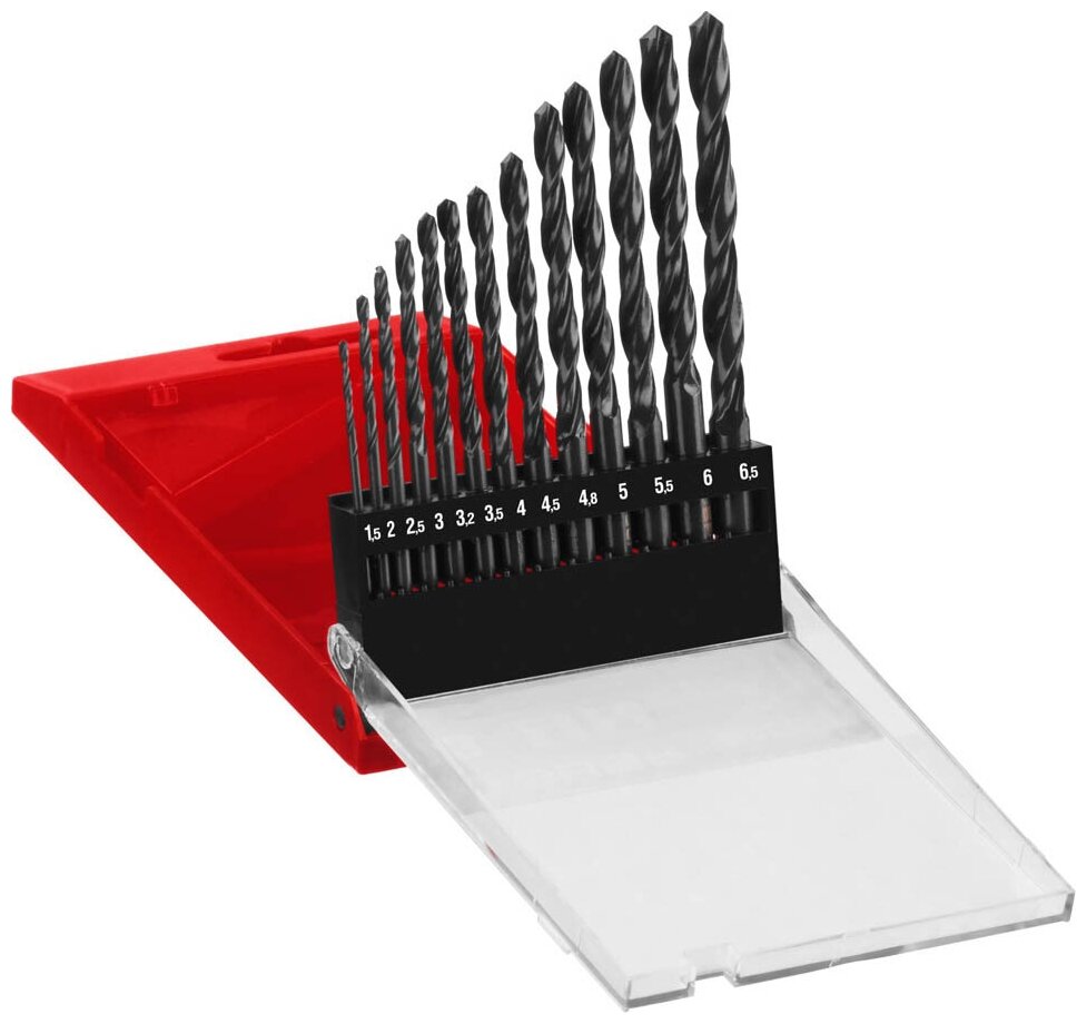 Набор сверл по металлу ЗУБР (13шт: 1.5-6.5мм, Р4М2) 29605-H13