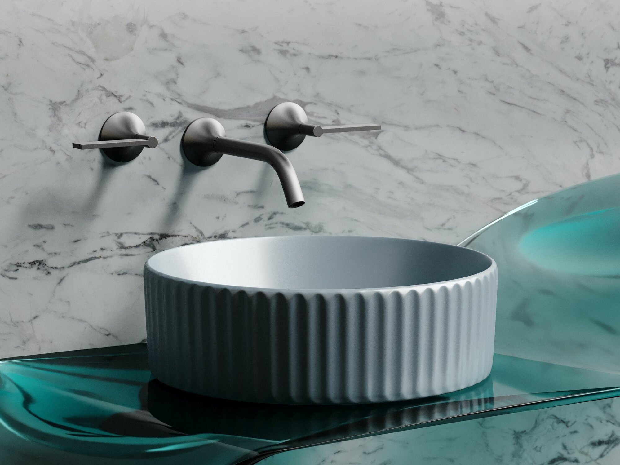 Мебельная раковина Ceramicanova Element 36 CN6057MHL серо-голубой матовый