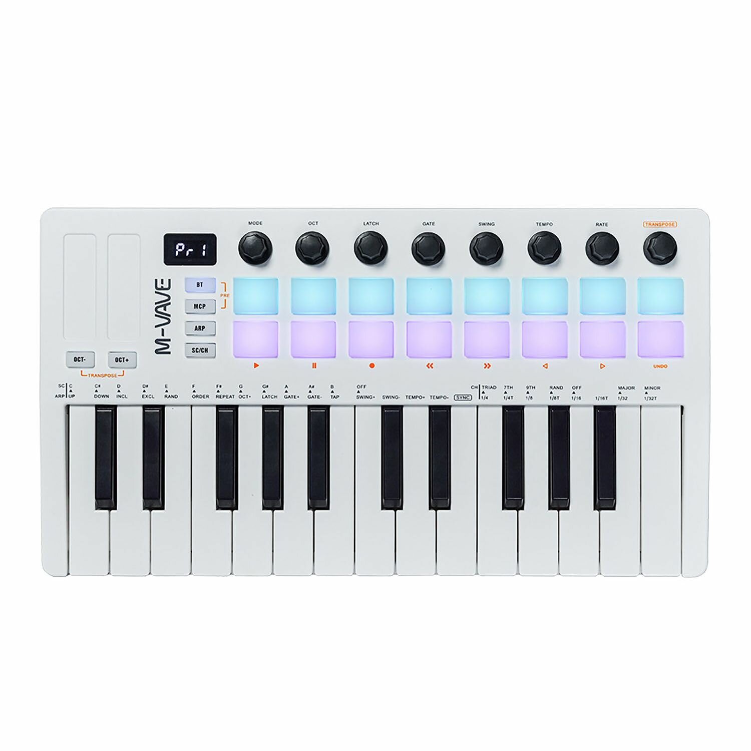 M-VAVE MIDI SMK-25 II 25-ключ USB Музыка Клавиатурный контроллер 8 Барабан подсветкой RGB