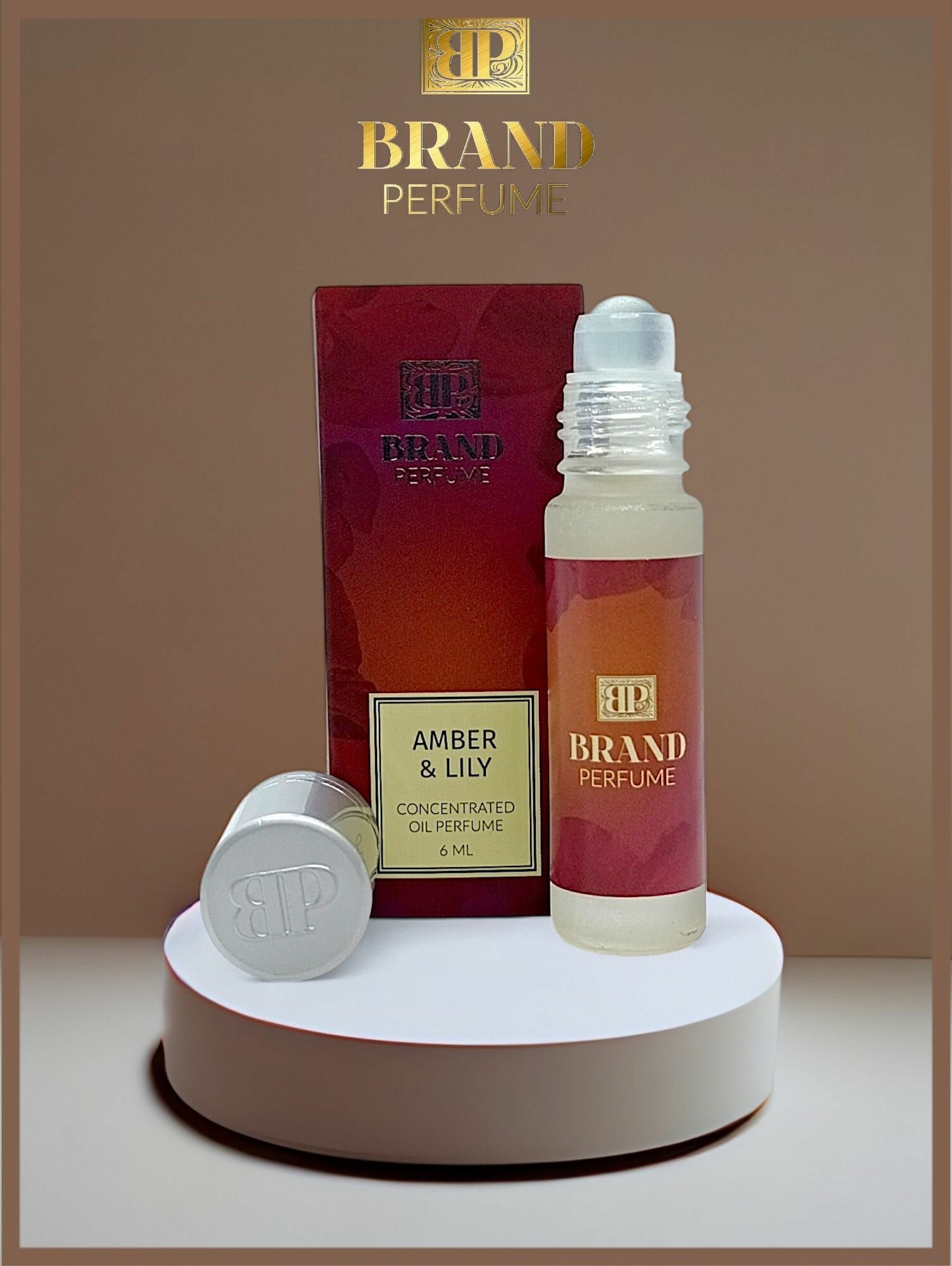Масляные духи Brand Perfume "Amber & Lily", унисекс, 6 мл, восточные, древесные ароматы