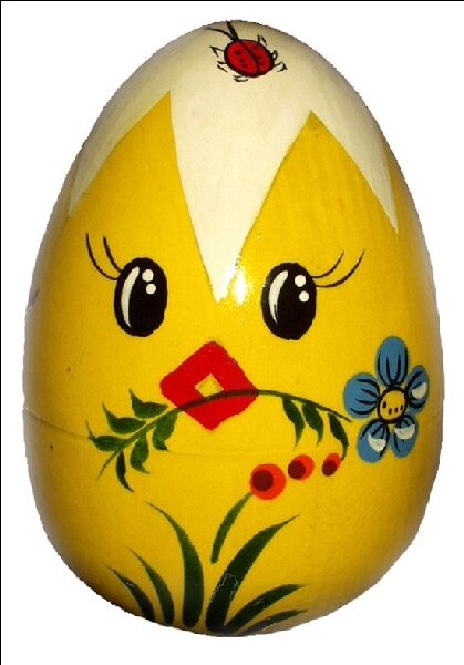 Неваляшка Нескучные игры "Цыпленок" деревянный, 9,5х6 см (10454)