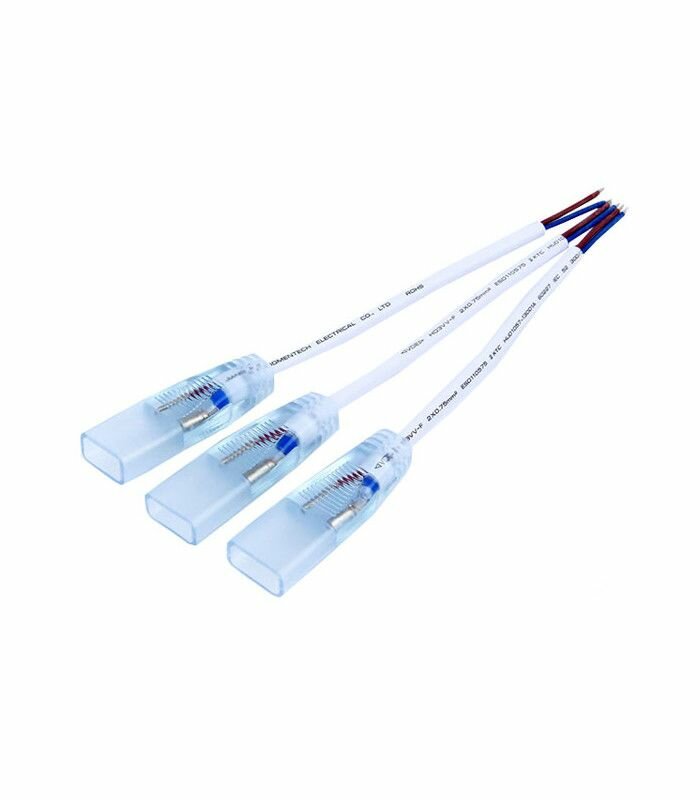 Коннектор питания для неона 12В, 2 контакта. Размеры: 8х14,8х16 мм. Комплект 2 штуки.