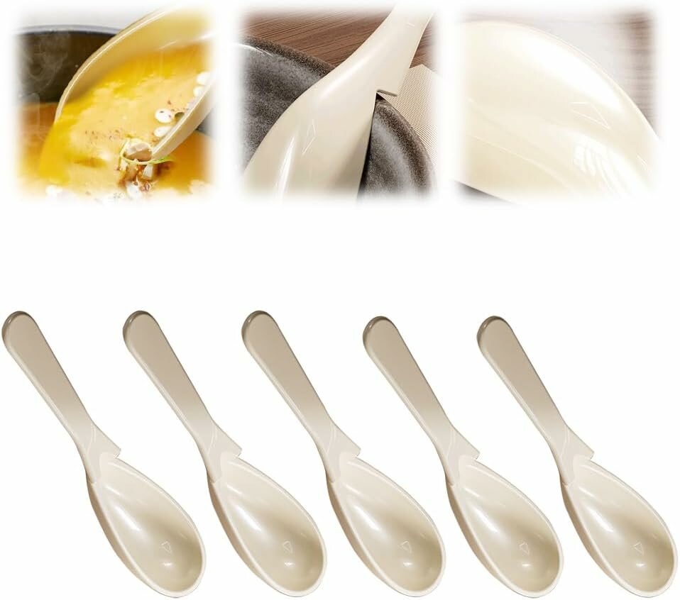 Антискользящие ложки для мисок, китайские ложки для рисового супа.