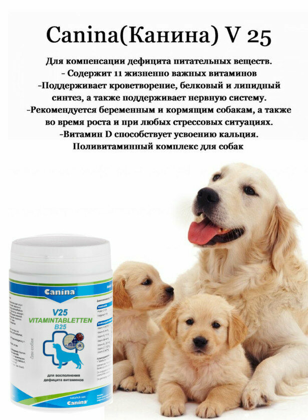 Добавка в корм для собак Canina V 25 (700г/210таб)