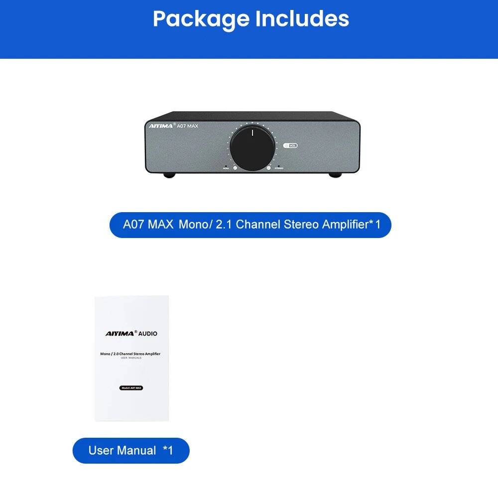 AIYIMA A07 MAX Усилитель мощности 300Вт Only A07 MAX