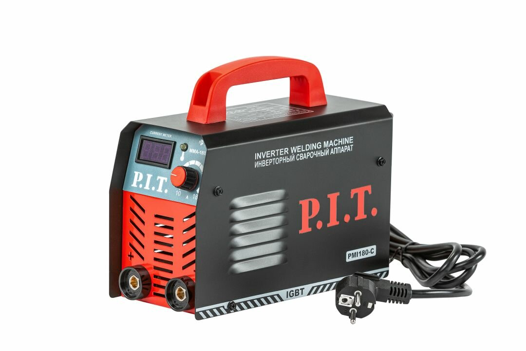 Сварочный аппарат P.I.T PMI180-C1, MMA, IGBT, 4.8 кВт, 180 А, ПВ-60%