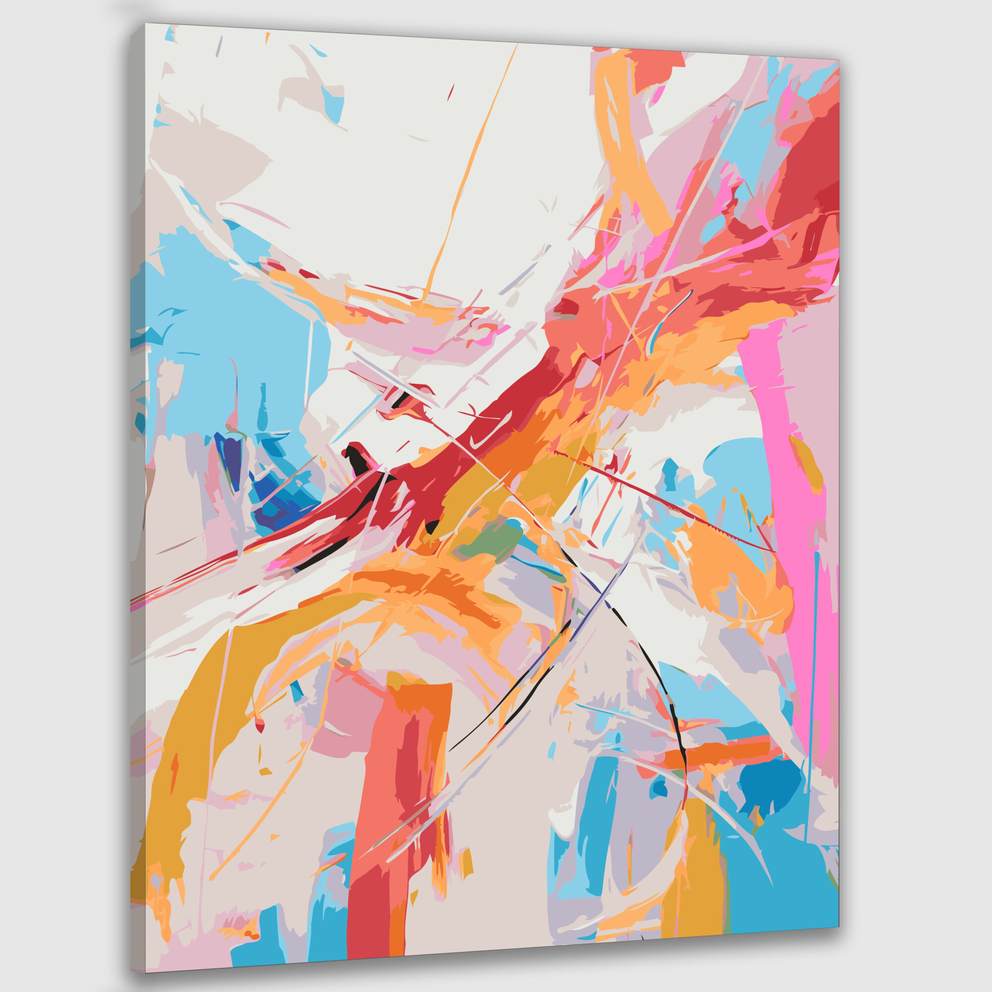 Картина по номерам 40x50 см, абстракция, экспрессионизм, яркие цвета, динамичные мазки, слои краски, энергия