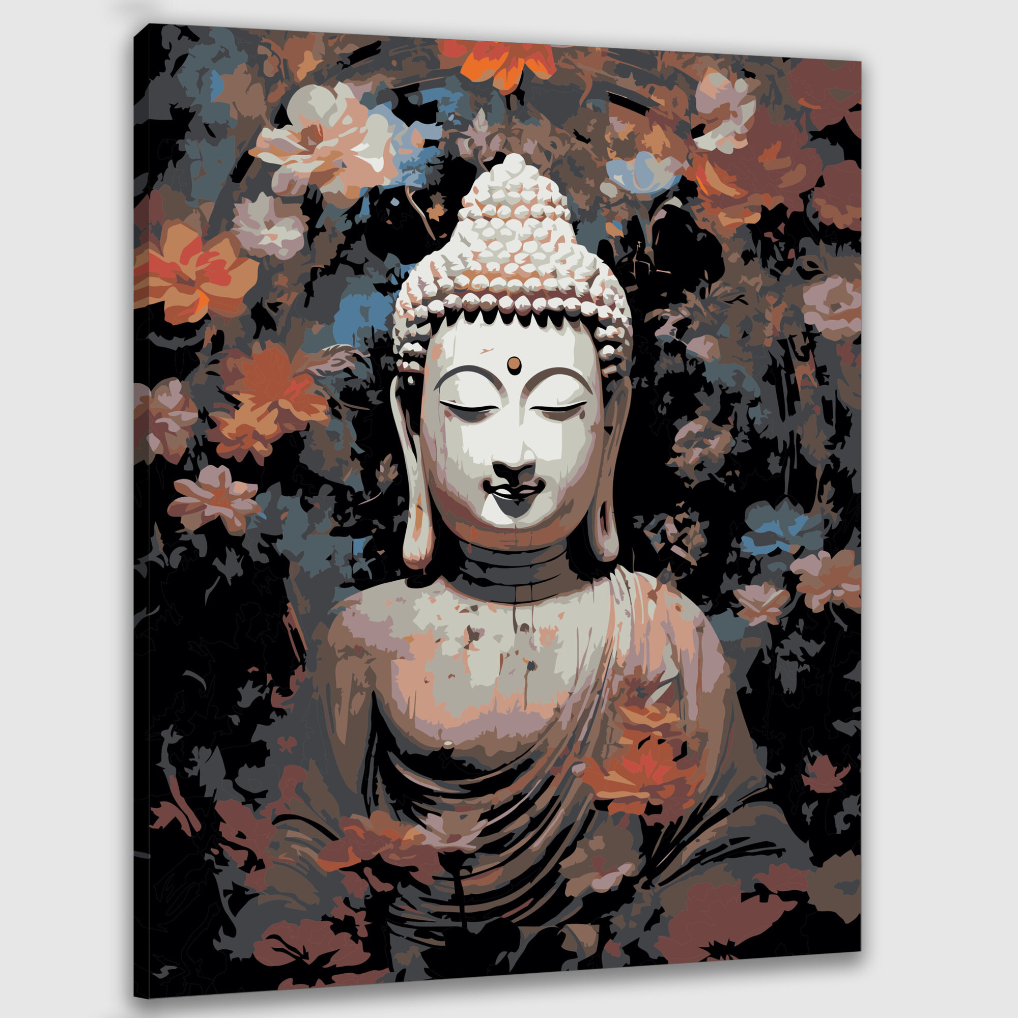 Картина по номерам 40x50 см, Будда, текстурированная бумага, слои, внутренний покой, духовное просветление