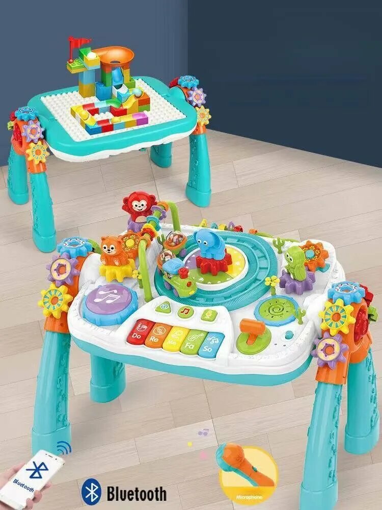 Xiaomi YouPin Детский развивающий музыкальный столик для детей с пианино, барабаном, паровозом, бизиборд с Bluetooth, конструктор