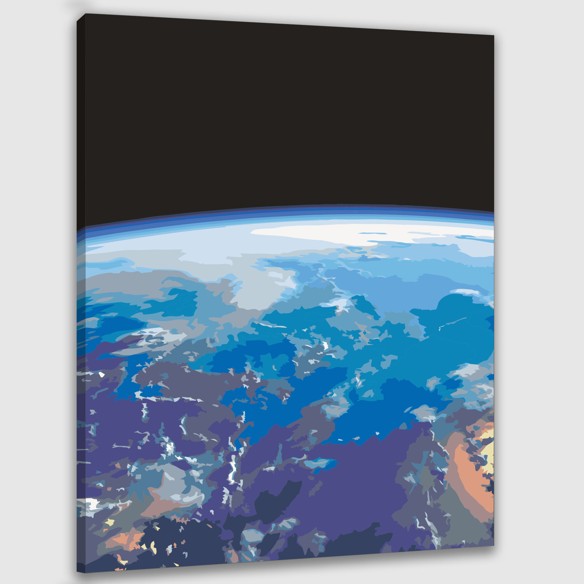 Картина по номерам 40x50 см, фотография, Земля, Международная космическая, красота планеты, океаны, суша, облака, свет
