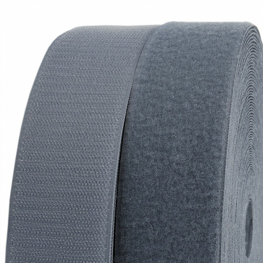 Лента липучка TBY пришивная кач. B шир.50мм цв. F316 (304) серый уп.25м (пара)