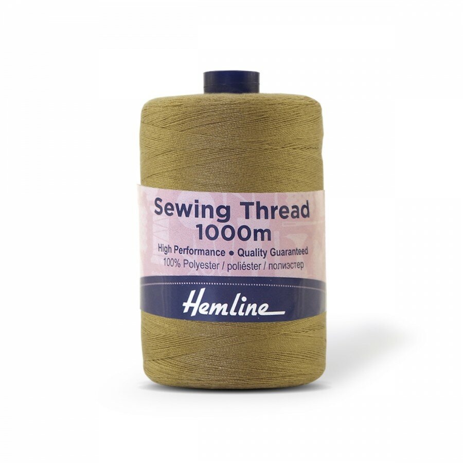 Нить универсальная Hemline для шитья, желтовато-коричневый 1000 м желтовато-коричневый 40/2 HEMLINE N4124.515