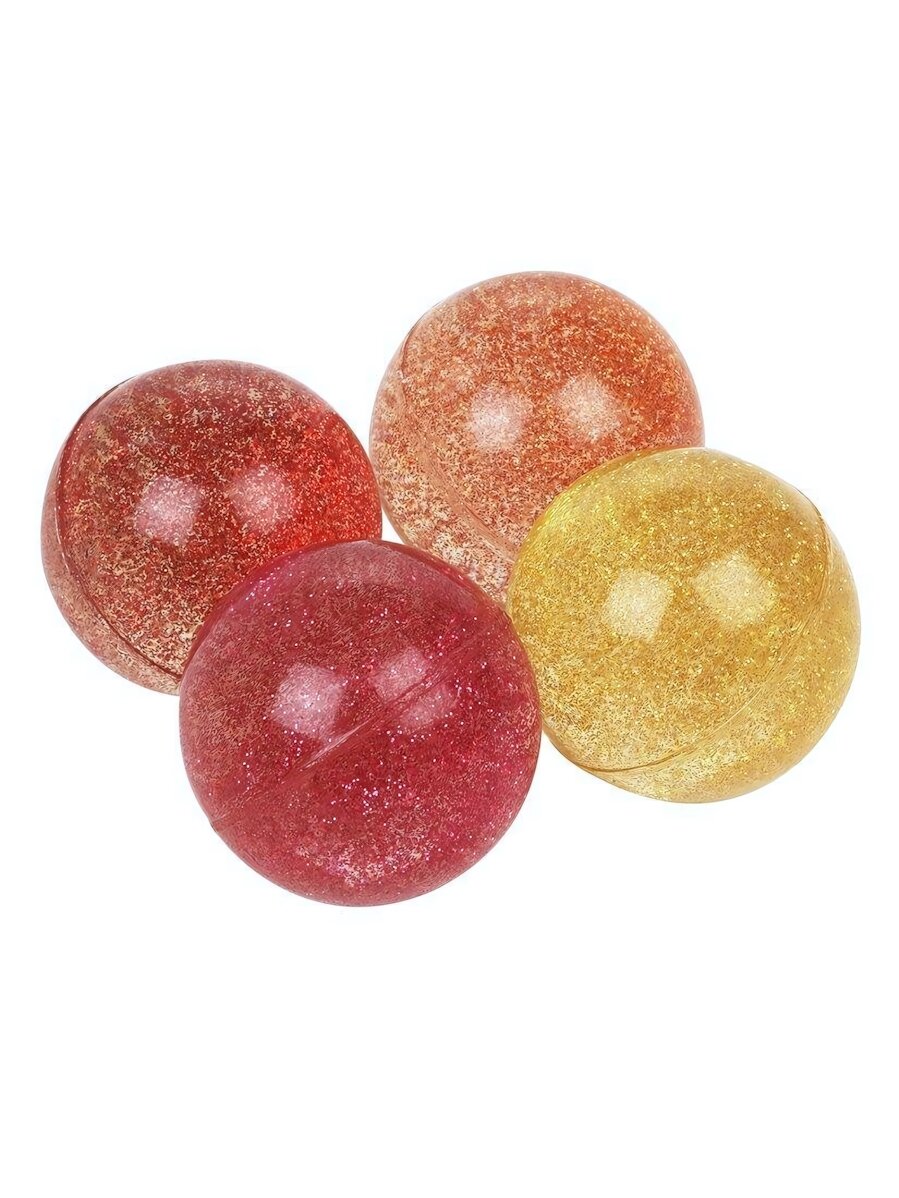 Мячики прыгуны каучуковые, набор 4 штуки, d 4.5см, для активных игр и развития моторики