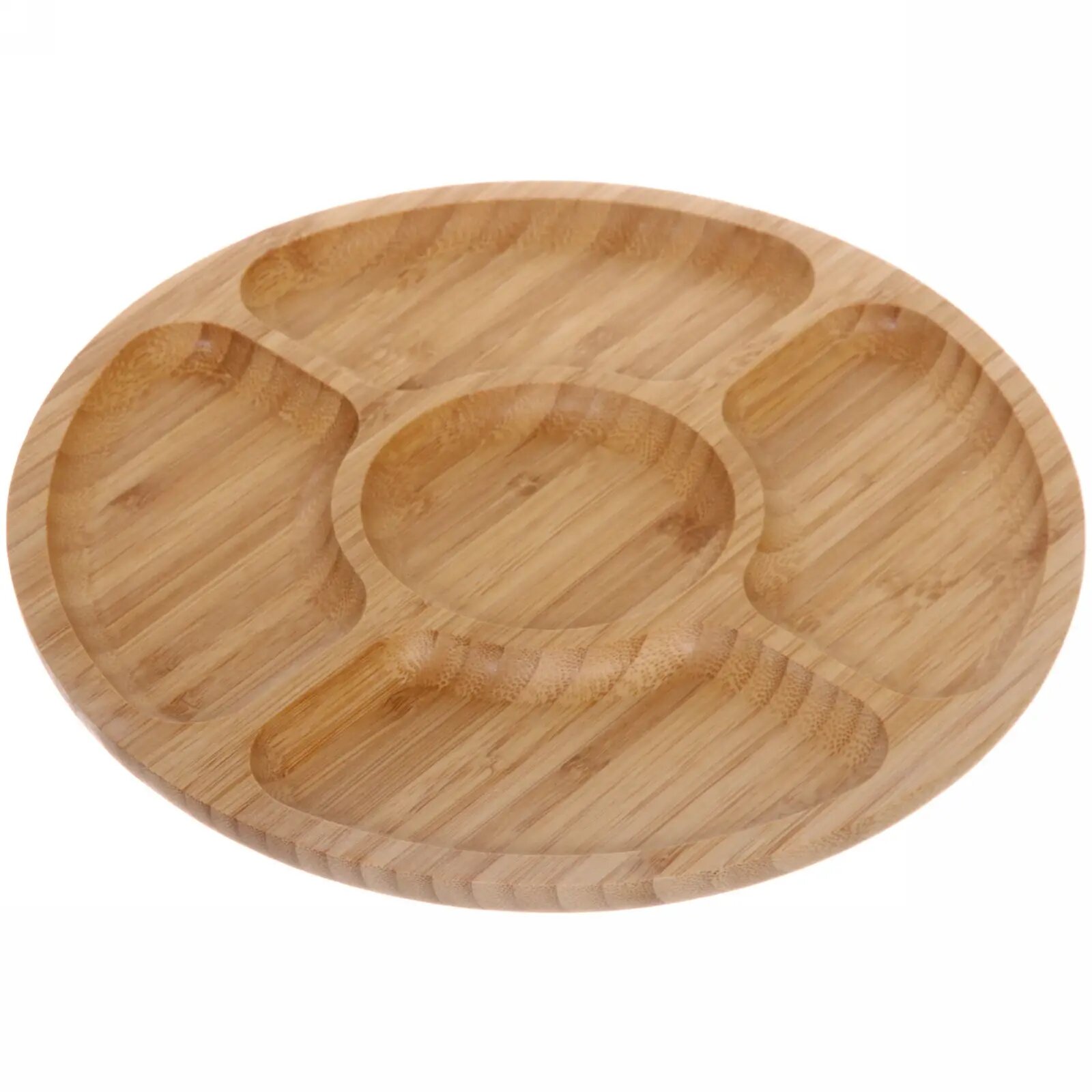 Менажница бамбуковая «SHEF» 24см, 5 секций, натуральный цвет, удобная