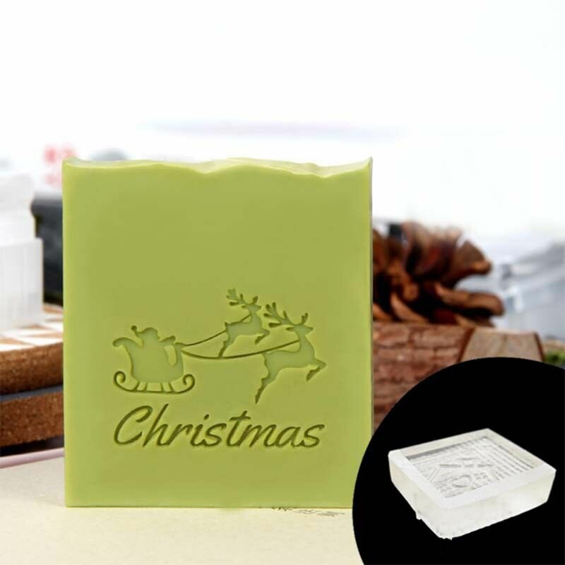 Рождественская серия акриловых прозрачных штампов для DIY натурального эстетического мыла, Z0624LT - Без ручки