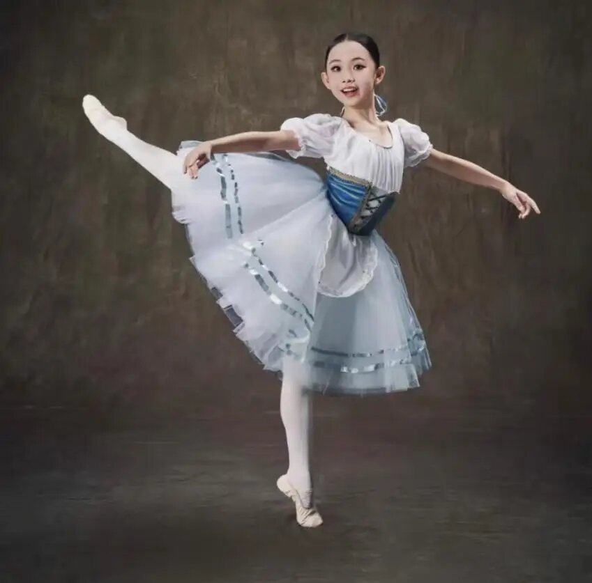 Детский балетный костюм «Жизель» красный полиэстер М, style 5