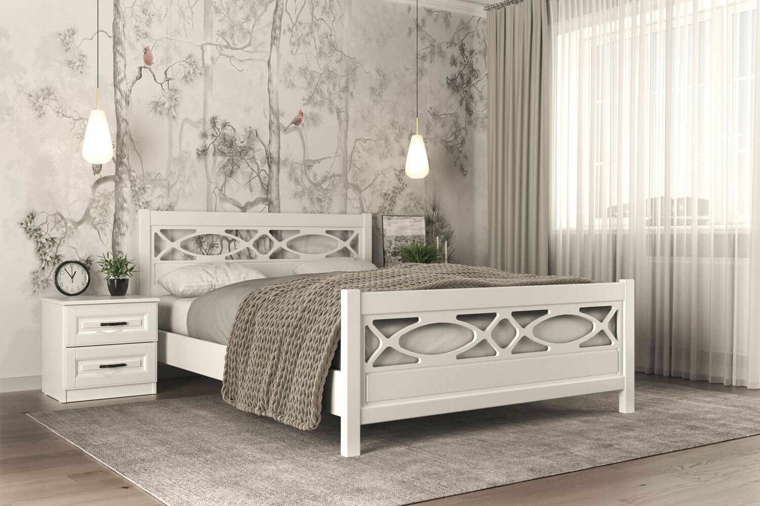 Лоренса Кровать Белый 140х200