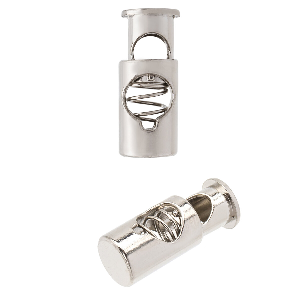 Фиксаторы для шнурков металлические MFR18, 20х8 мм, отверстие 5 мм, серебристый, 25 штук