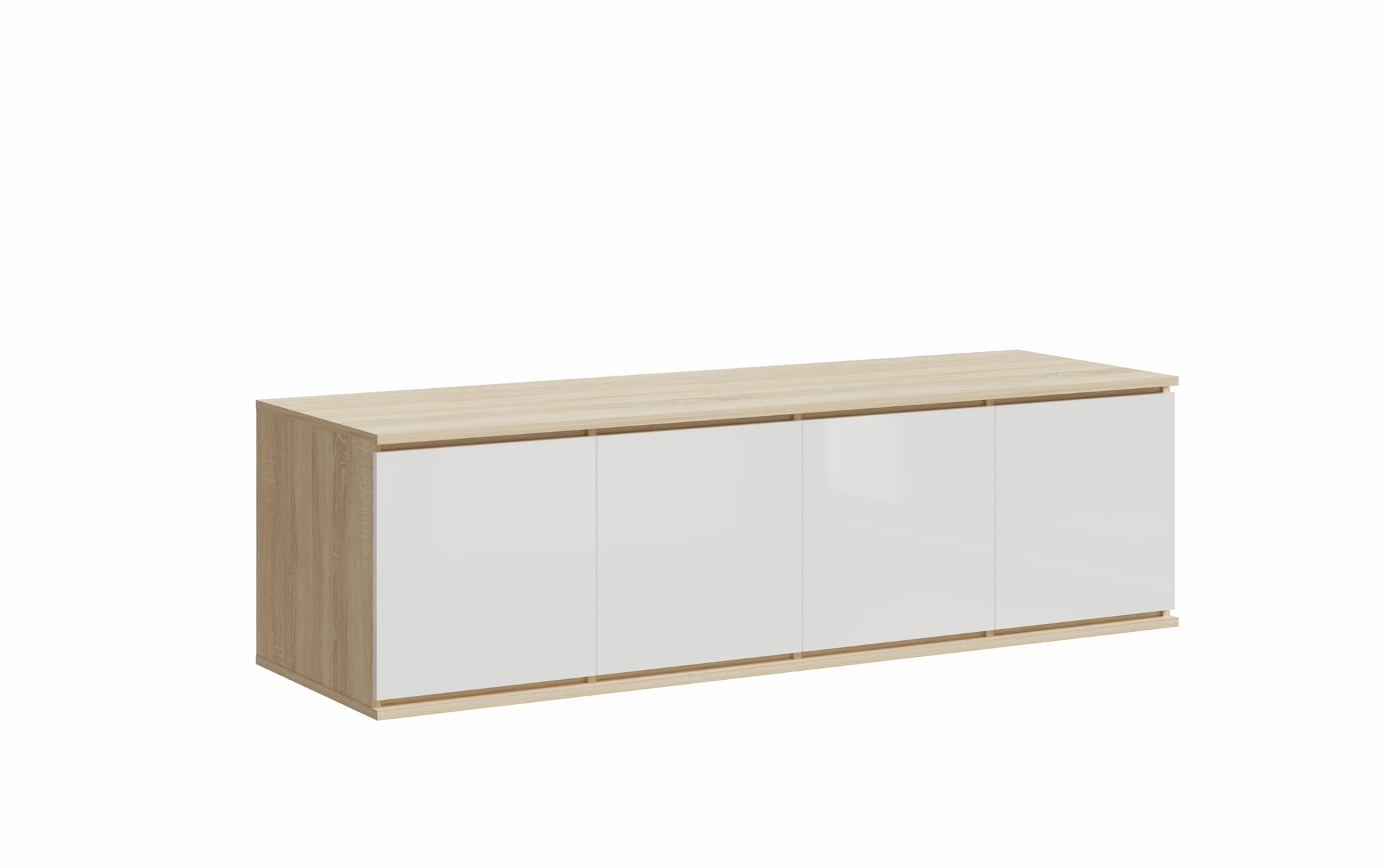 Антресоль Челси 160см Белый глянец холодный, Дуб сонома